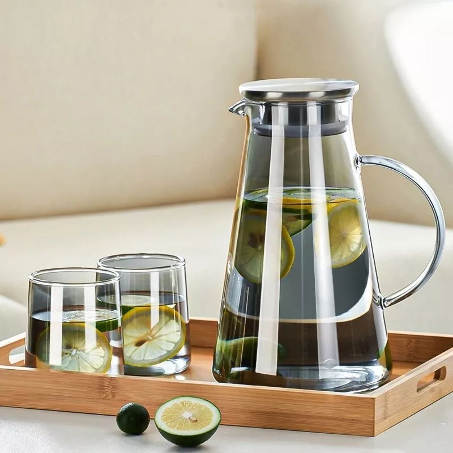 Kit Tetera De Vidrio Con 6 Vasos Liso Santú Home & Deco – Kitchen Center