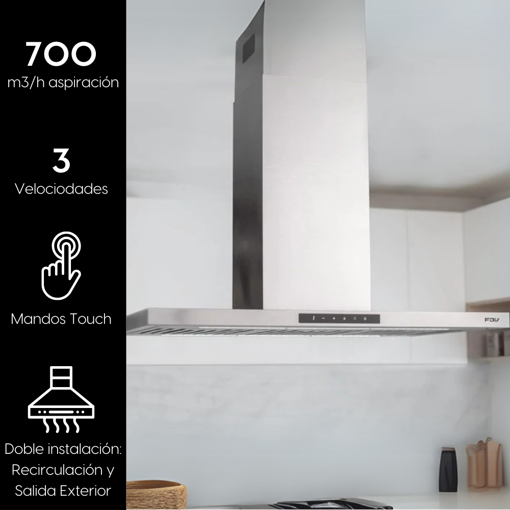 Campana Isla Elite 90 cm 700 m3/h FDV – Kitchen Center