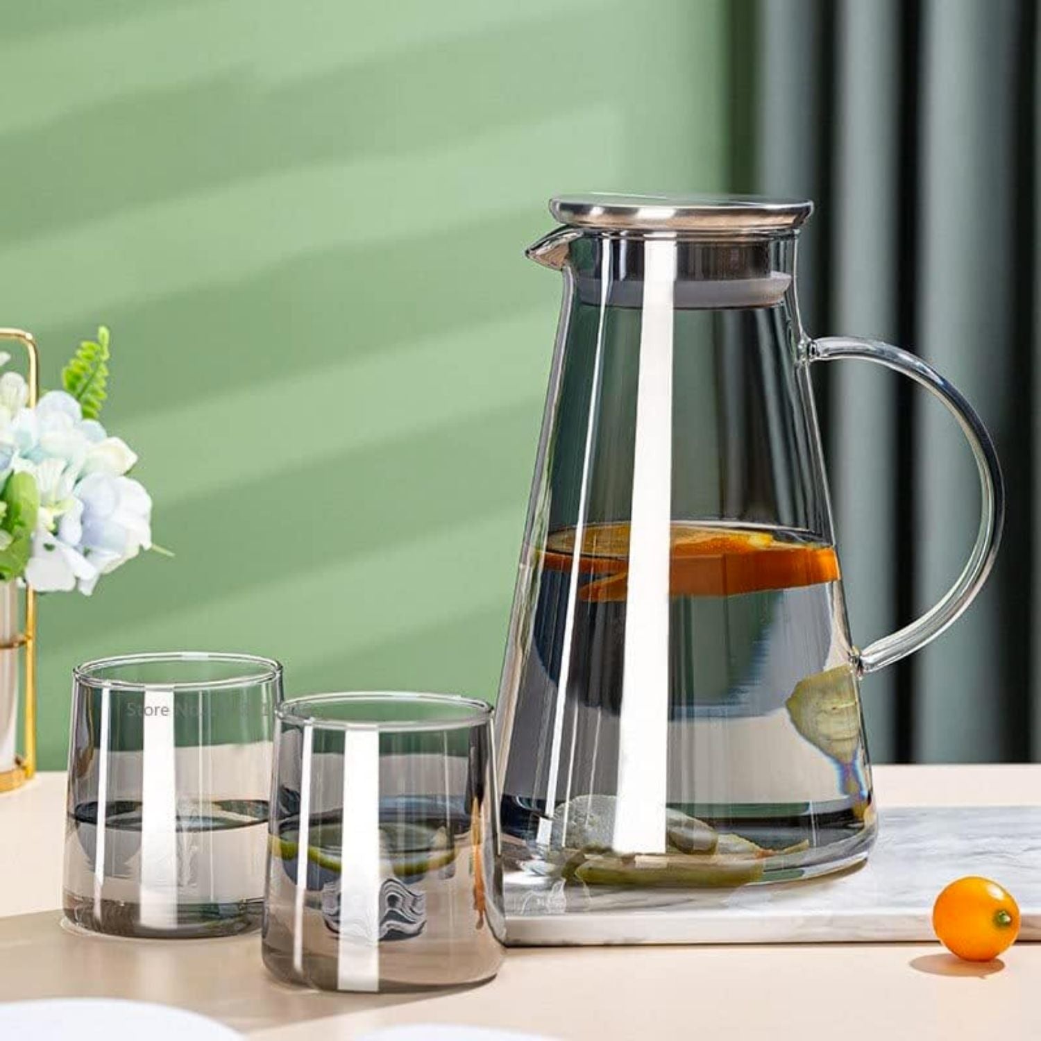 Kit Tetera De Vidrio Con 6 Vasos Liso Santú Home & Deco – Kitchen Center