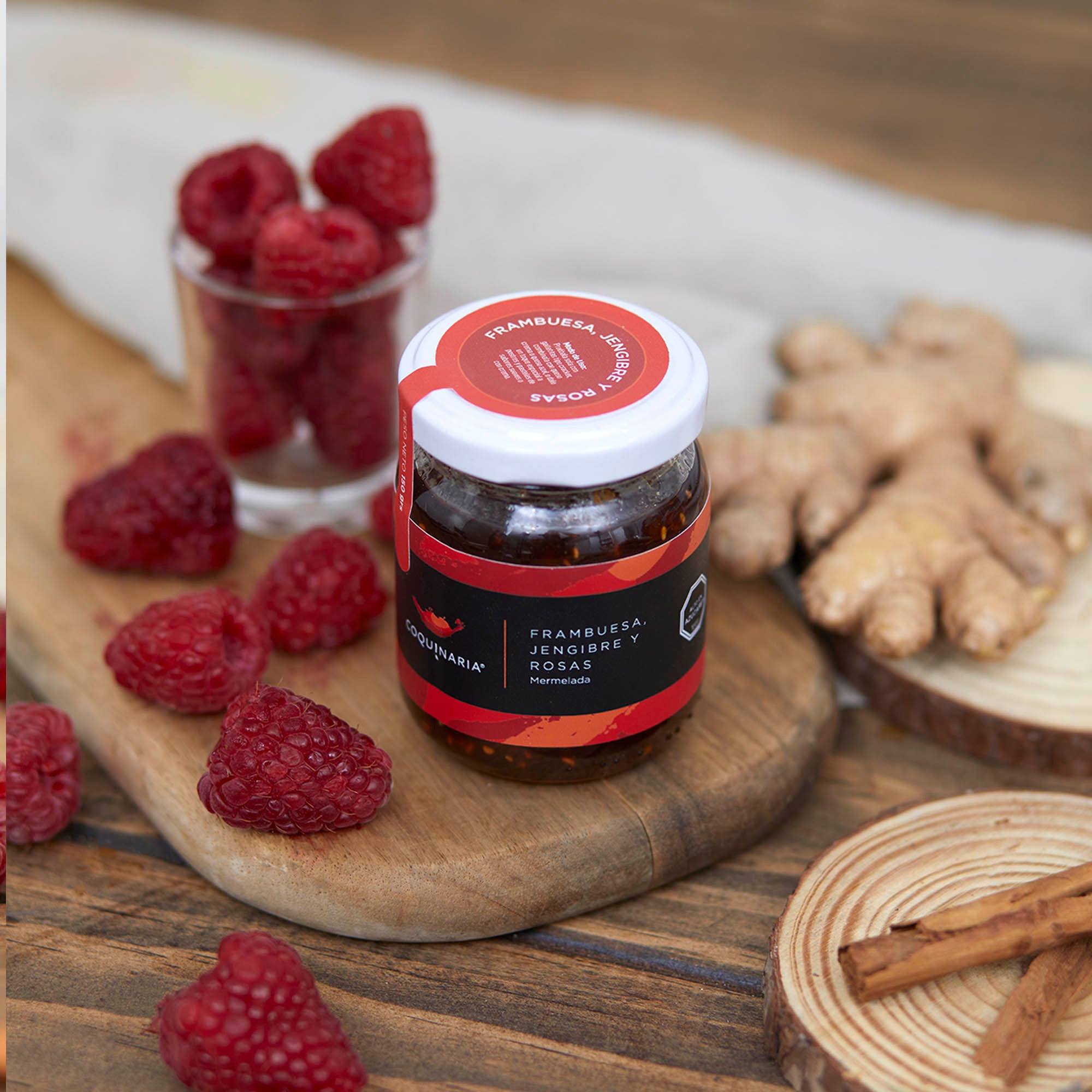 Mermelada Frambuesa, Jengibre y Rosa 150g Coquinaria – Kitchen Center
