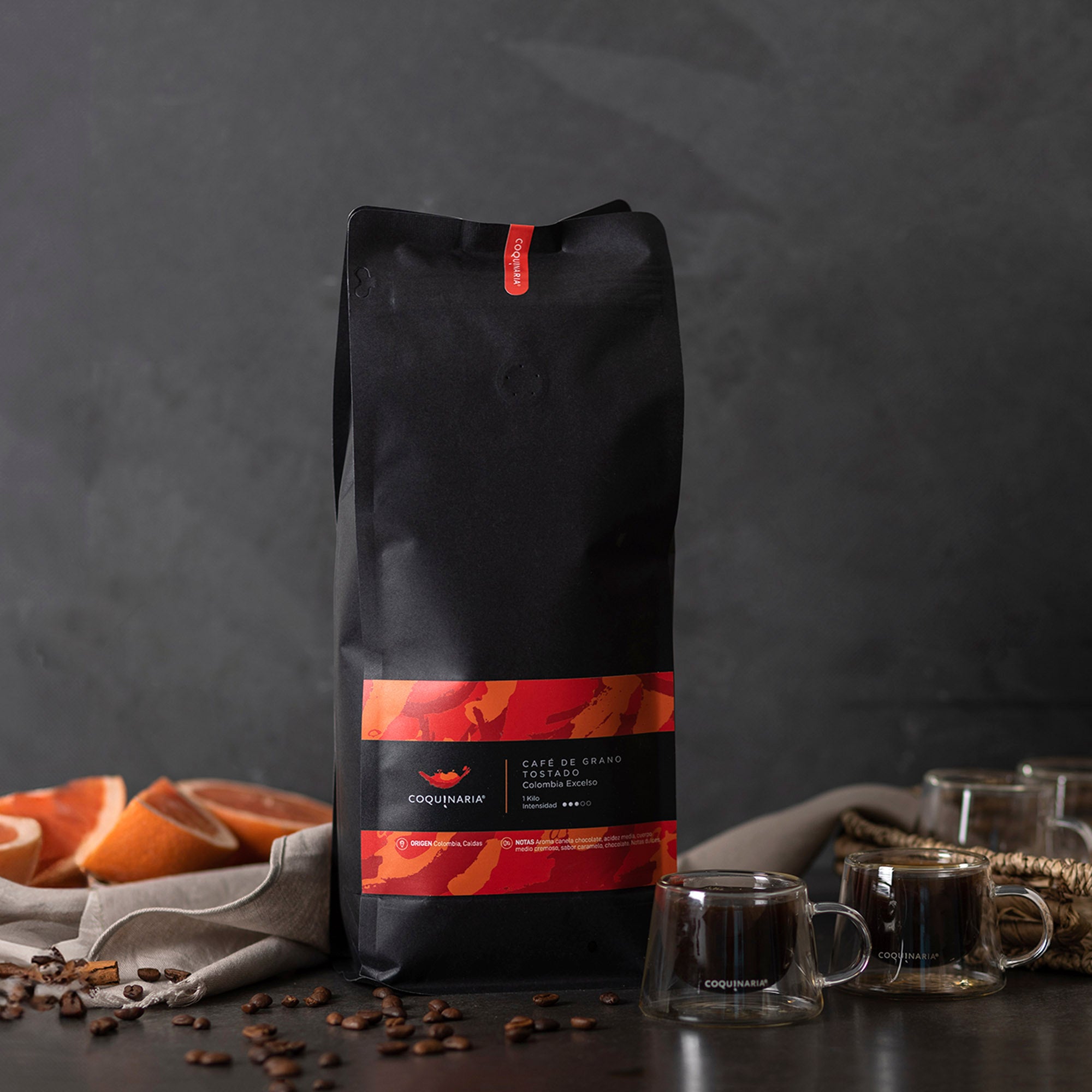 Café de Grano Tostado Colombia Excelso 1 kg Coquinaria – Kitchen Center