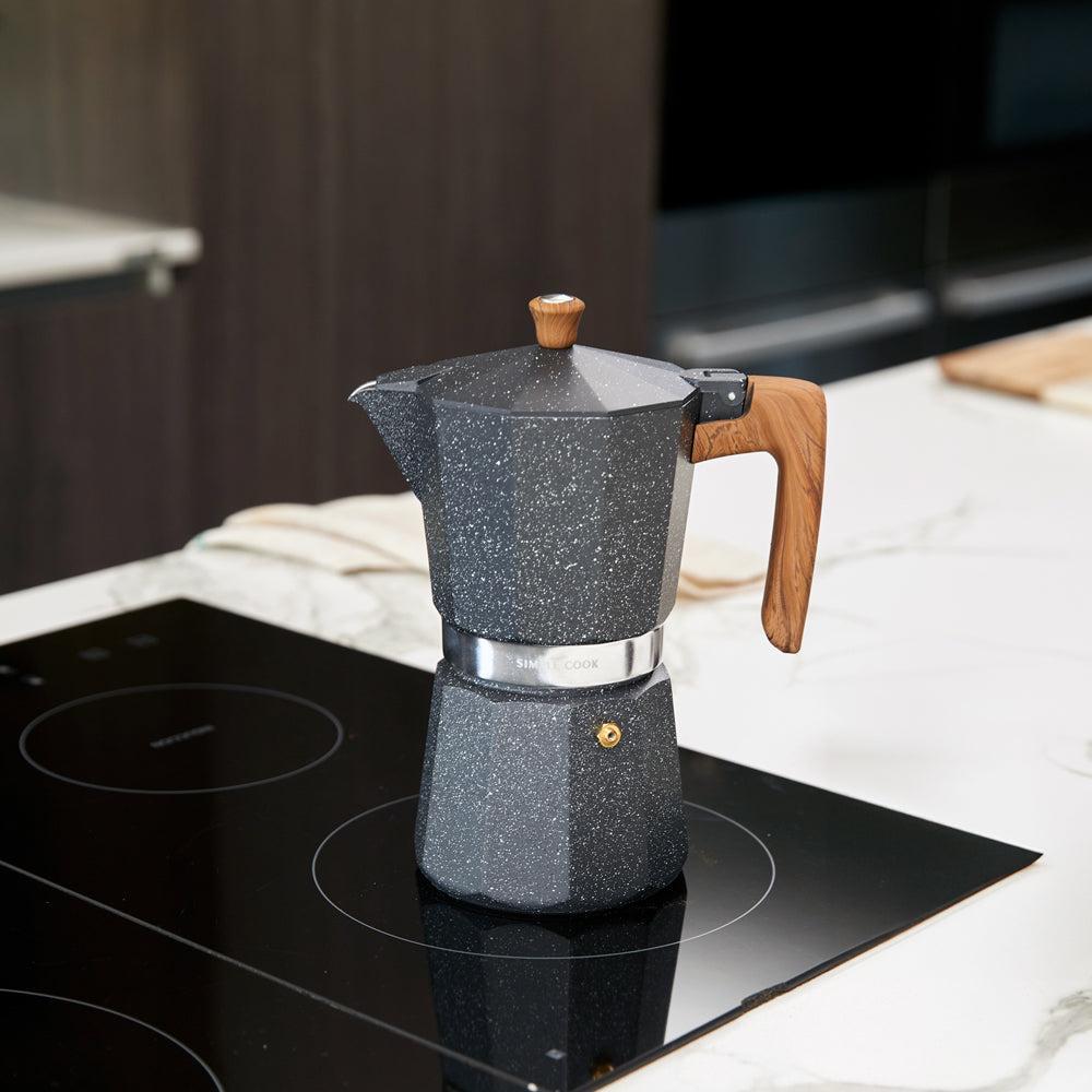 Kit Cafetera Italiana Volterra 9 Tazas Simple Cook + Espumador de Lech ...