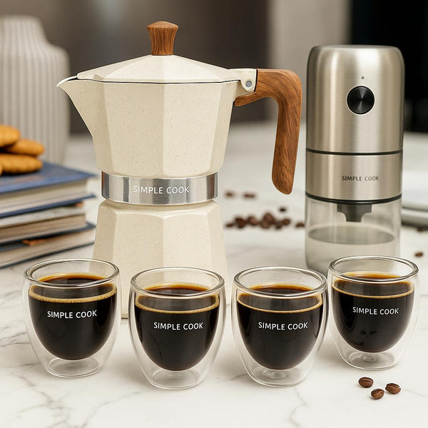 Kit Molinillo de Café y Especies Cali + Set 4 Tazas Espresso Simple Co ...