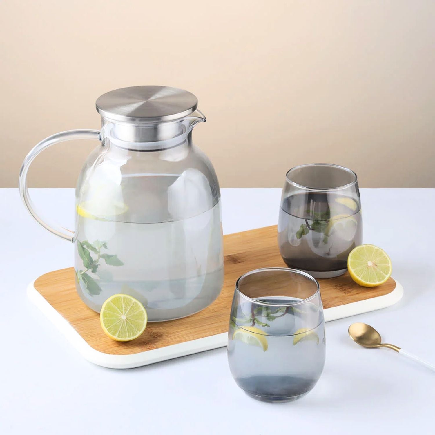 Kit Tetera De Vidrio Con 6 Vasos Ovalado Santú Home & Deco – Kitchen Center