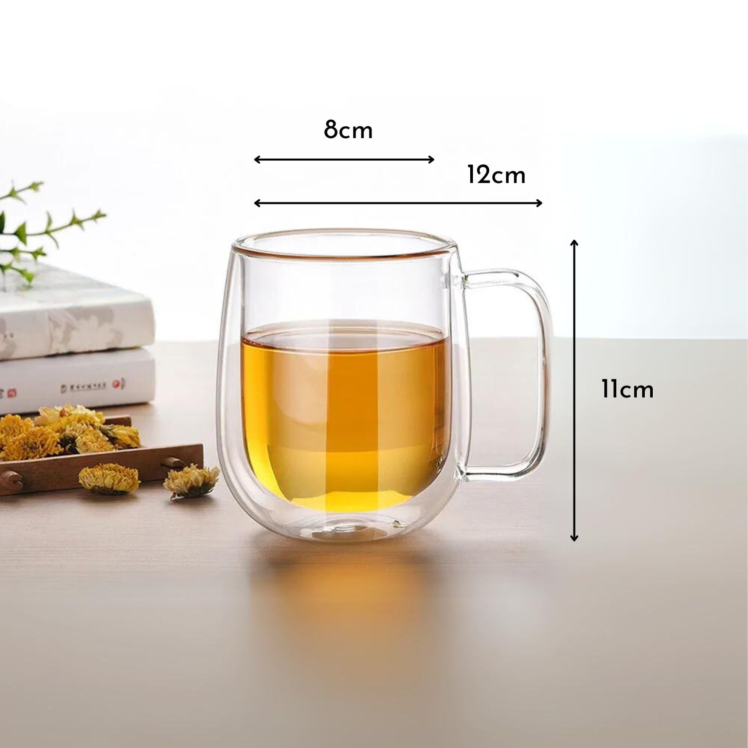 Set 4 Tazas Doble Pared de Vidrio 350ml Santú Home & Deco – Kitchen Center