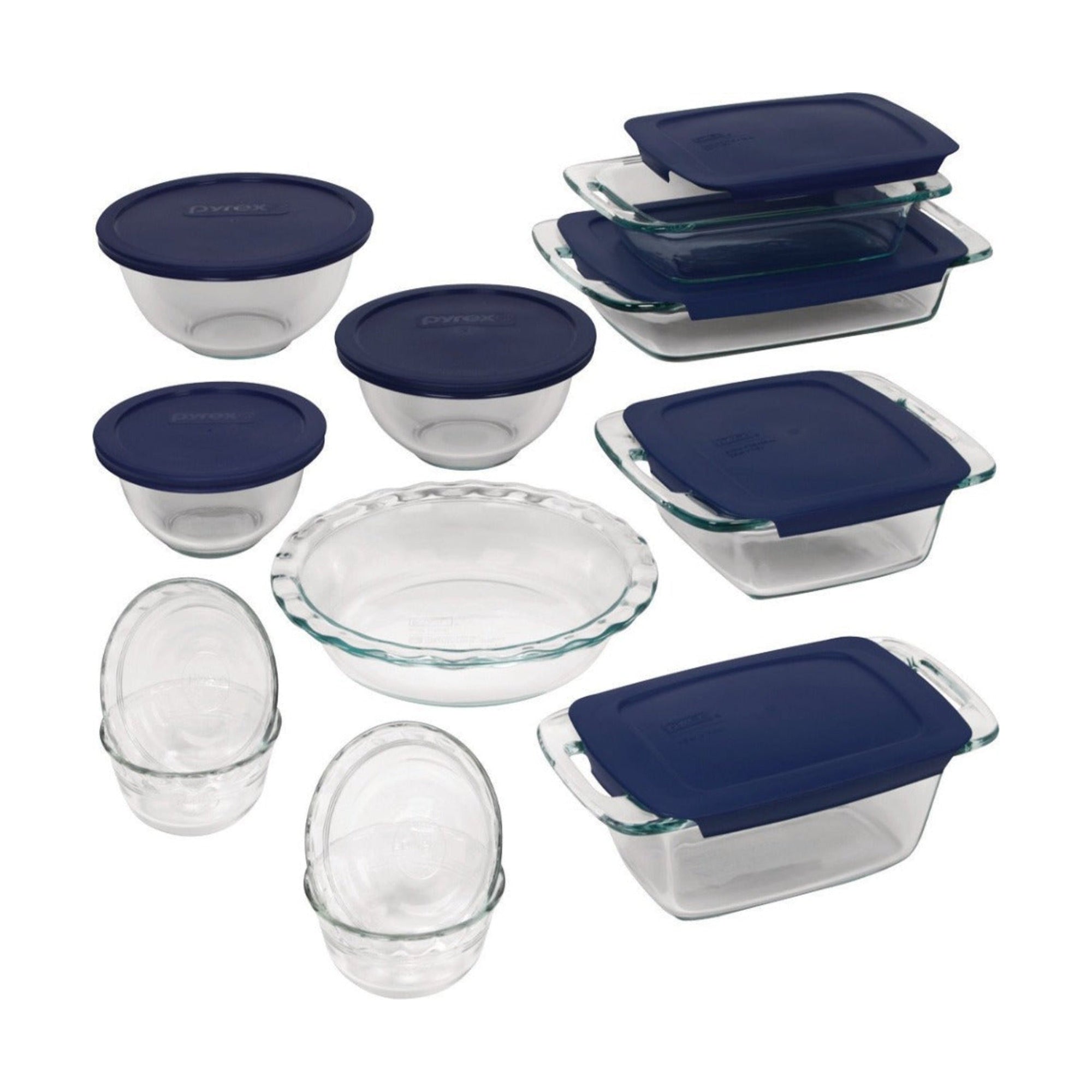 Set de 7 Contenedores de Vidrio + 5 Moldes de Vidrio Easy Grab Pyrex ...
