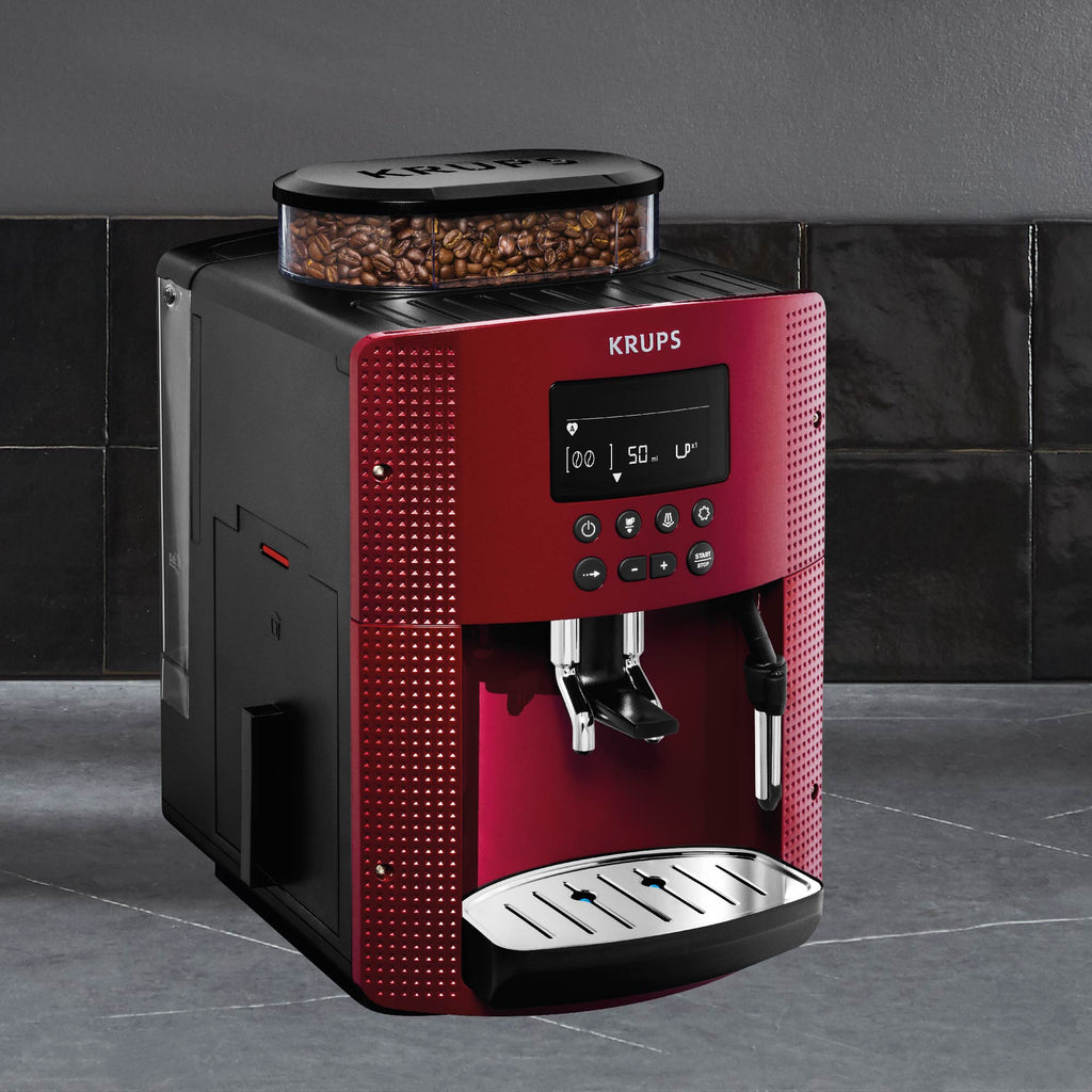 Cafetera Espresso Full Auto Display Roja + Lechero | Kitchen Center