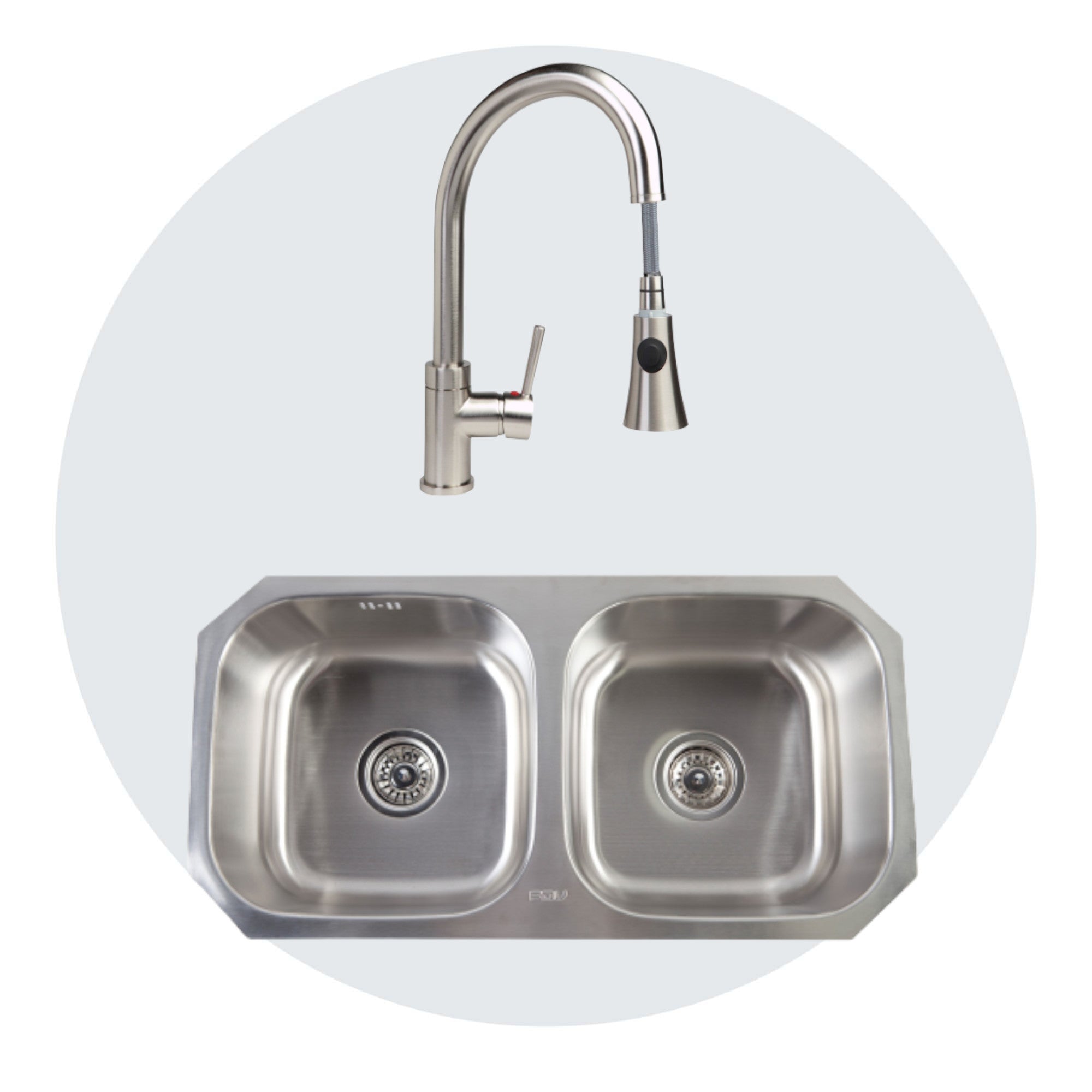 Kit Grifería Smart Pro Extensible + Lavaplatos Pio Square 2C Bajo Cubi ...