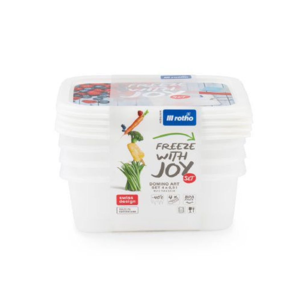 Set de 4 Contenedores 500 ml c/u para Congelador – Kitchen Center